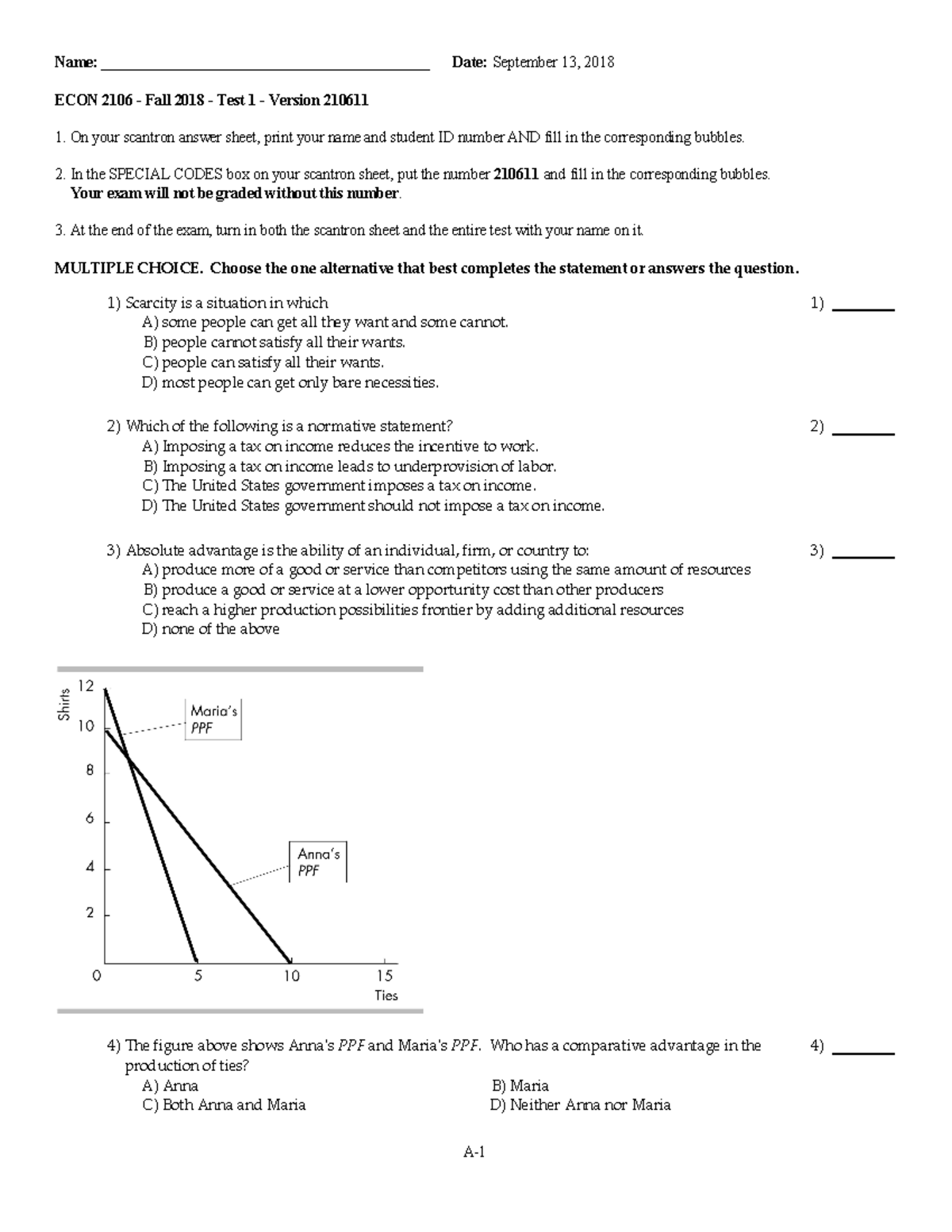 Test 1 - ECON 2106 - Fall 2018 copy - Name ...