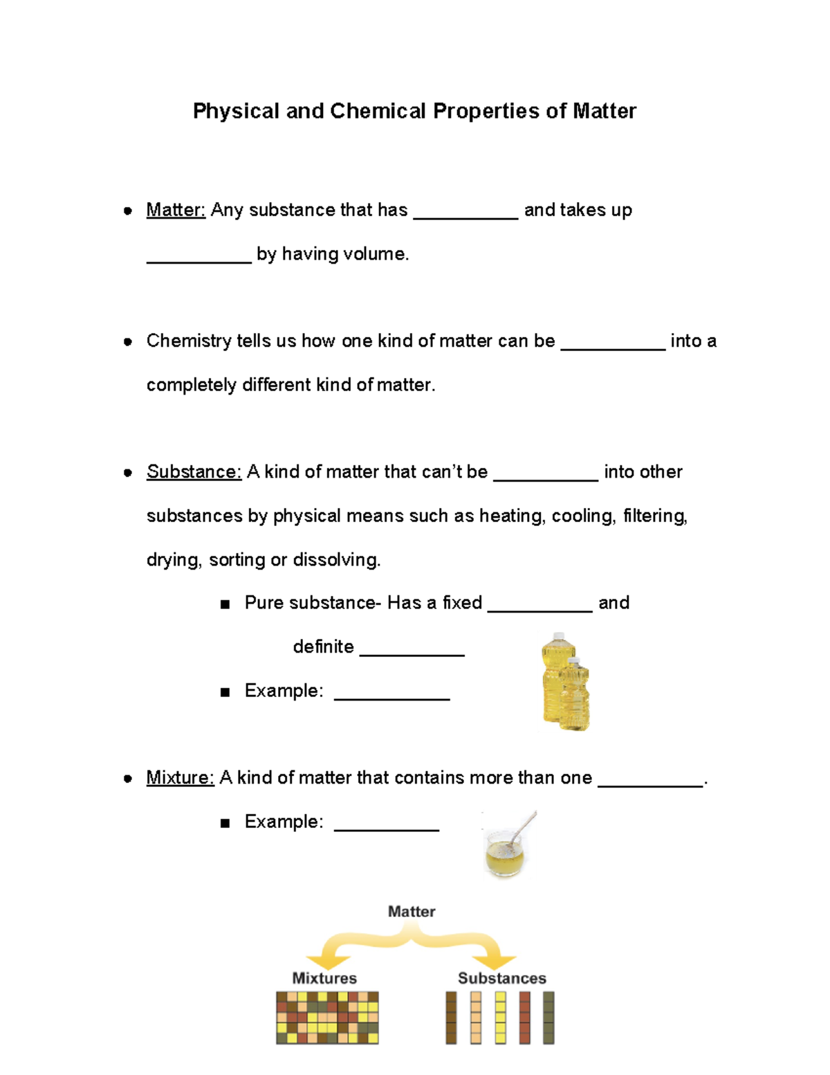 Chemical and Physical Properties of Matter Notes - Physical and ...