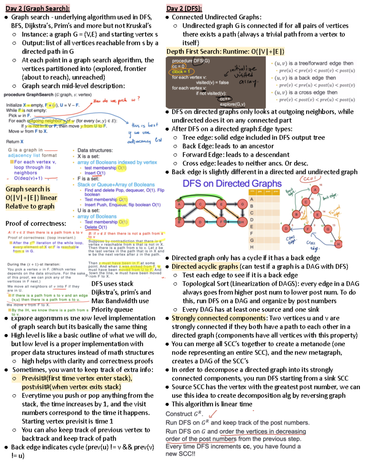 Algos - Lecture Notes - Day 2 (Graph Search): Graph search - underlying ...