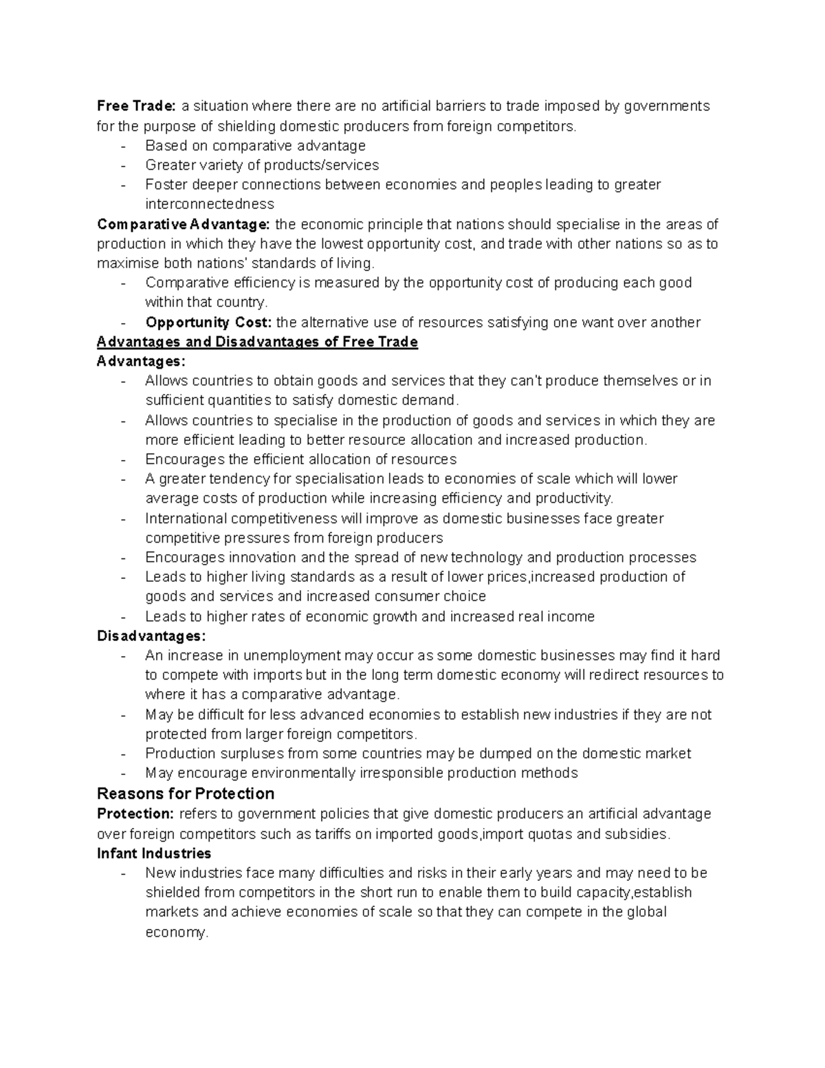 Chapter 2 Trade in the Global Economy - Free Trade: a situation where ...