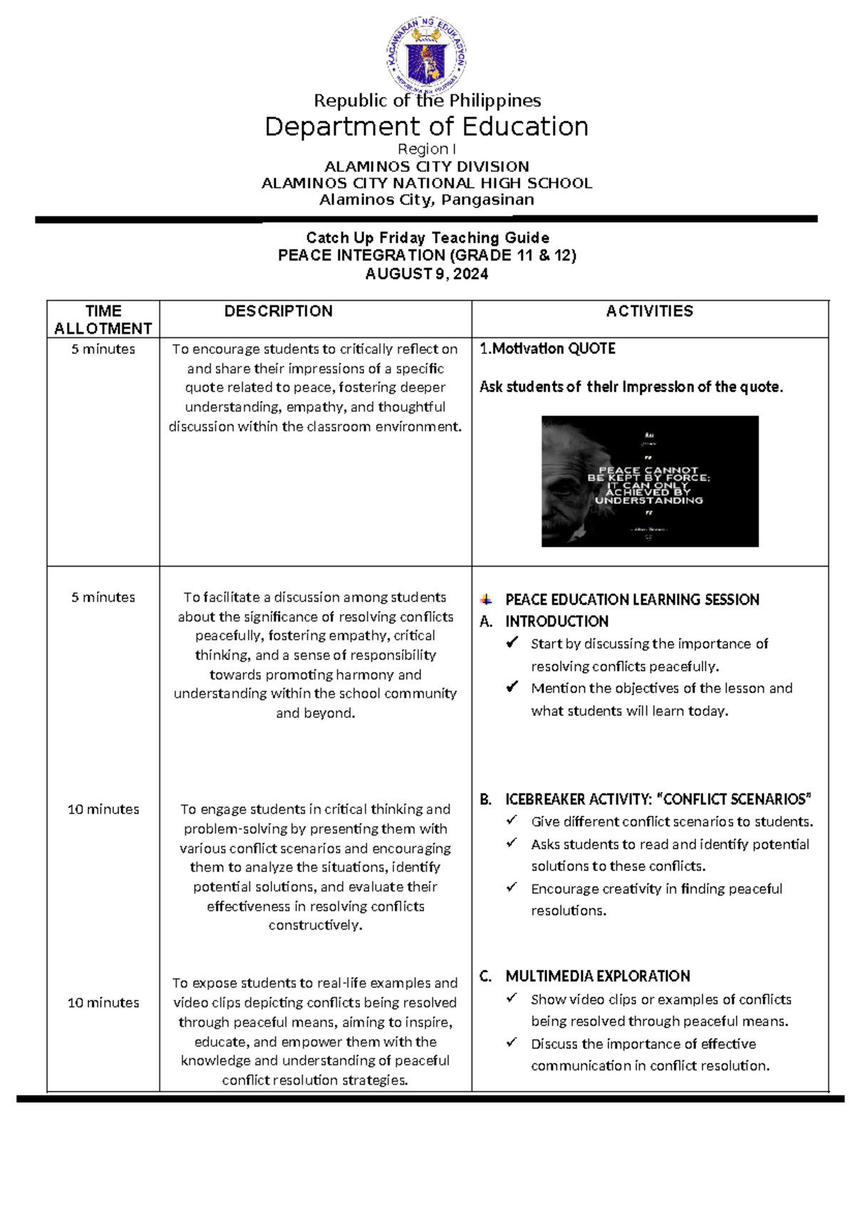 Peace- Integration- August-9- Grade 1112- Teaching- Guide - Republic of ...