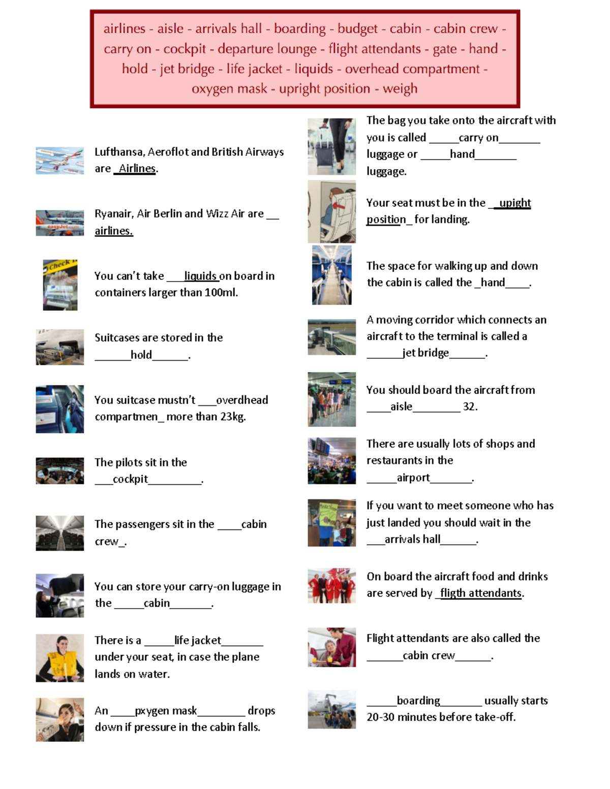 Alavarenga Maria Airports and Air Travel Worksheet 2 - Lufthansa ...