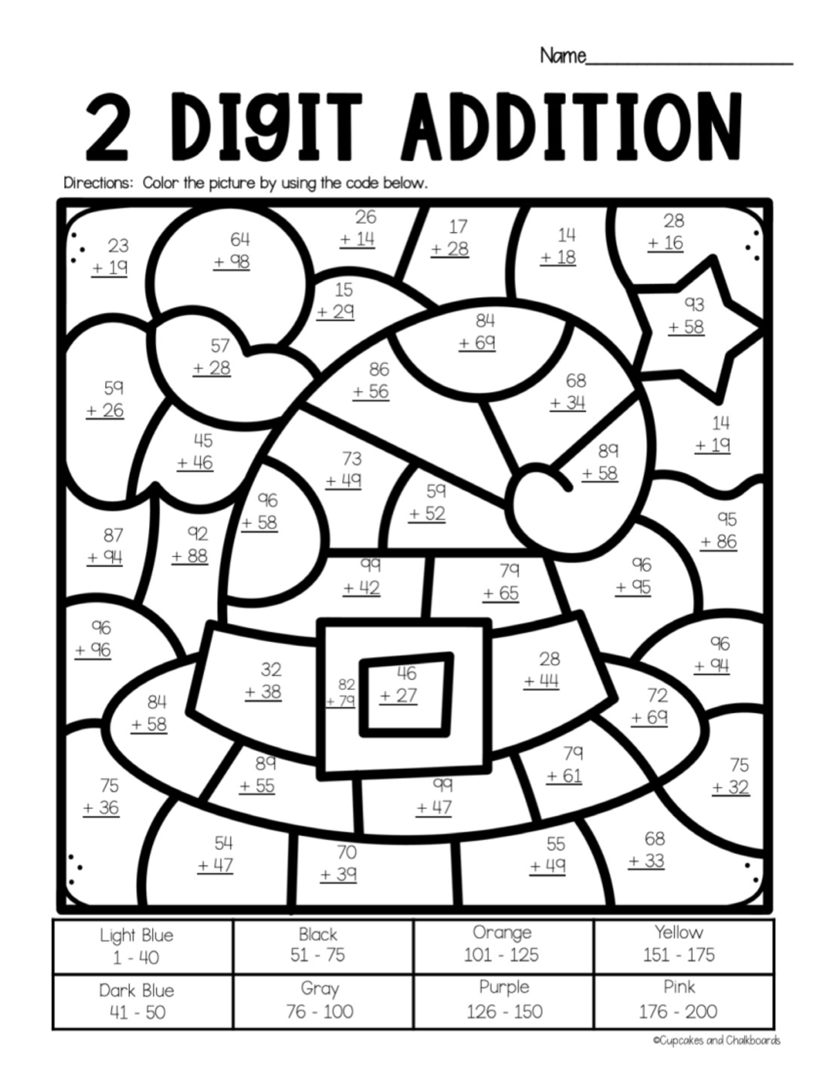 2Digit Additionand Subtraction Colorby Number Fall Coloring Pages-1 ...