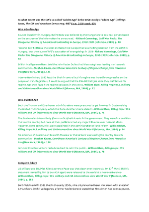 To what extent was the CIA’s so-called ‘Golden Age’ in the 1950s really ...