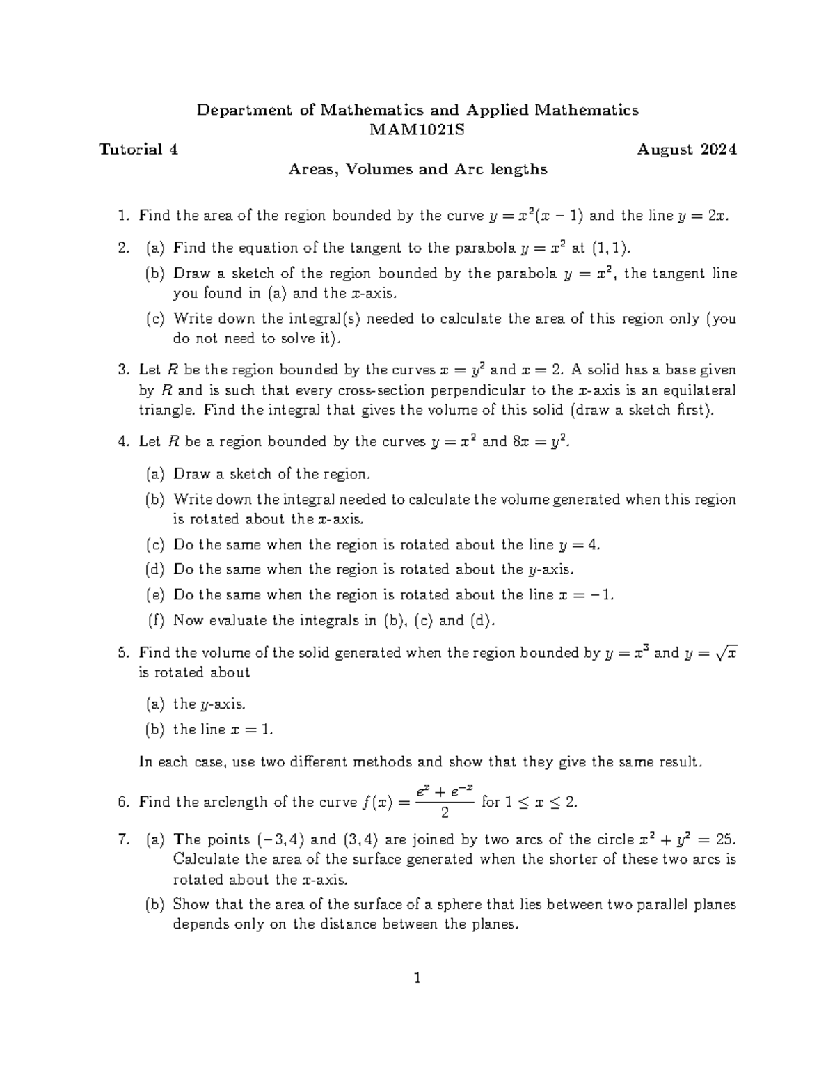 Tutorial 4 - ......................... - Department of Mathematics and ...