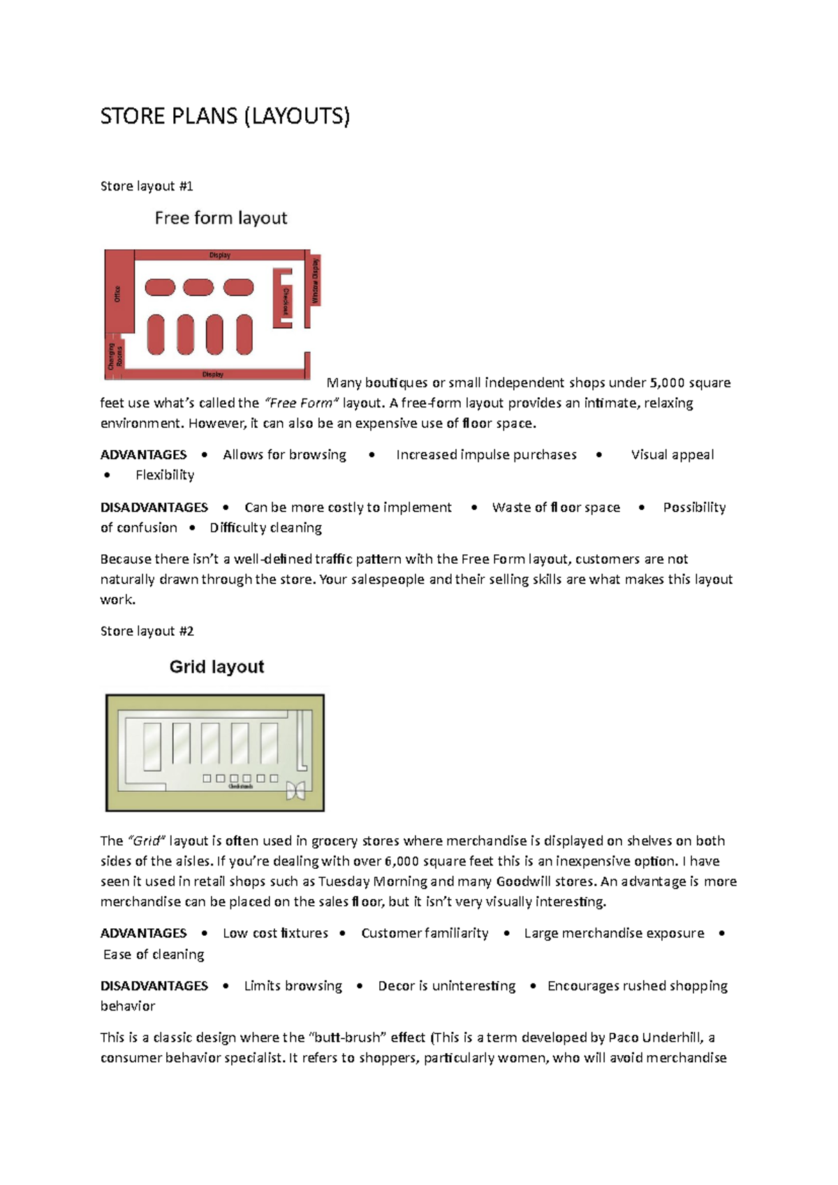 Store Plans - STORE PLANS (LAYOUTS) Store layout # Many boutiques or ...