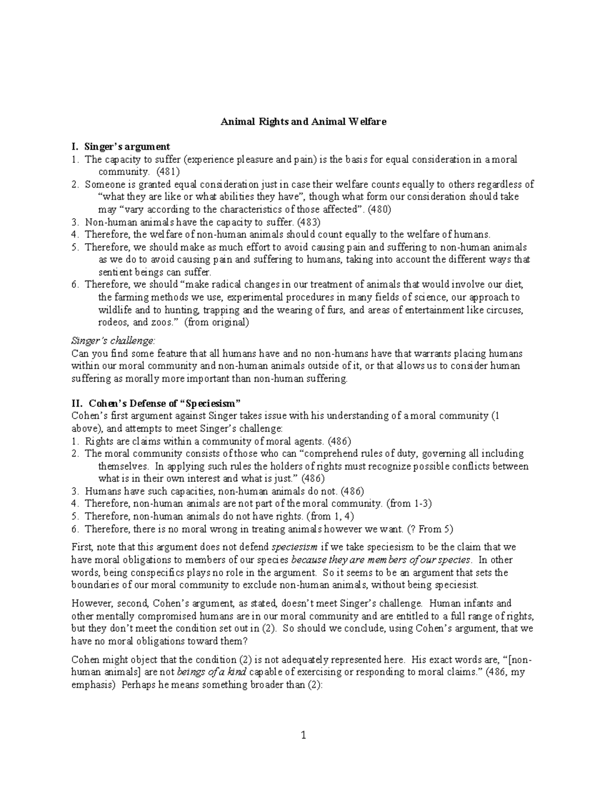 Moral Problems and the Good Life Part 10 - Animal Rights and Animal ...