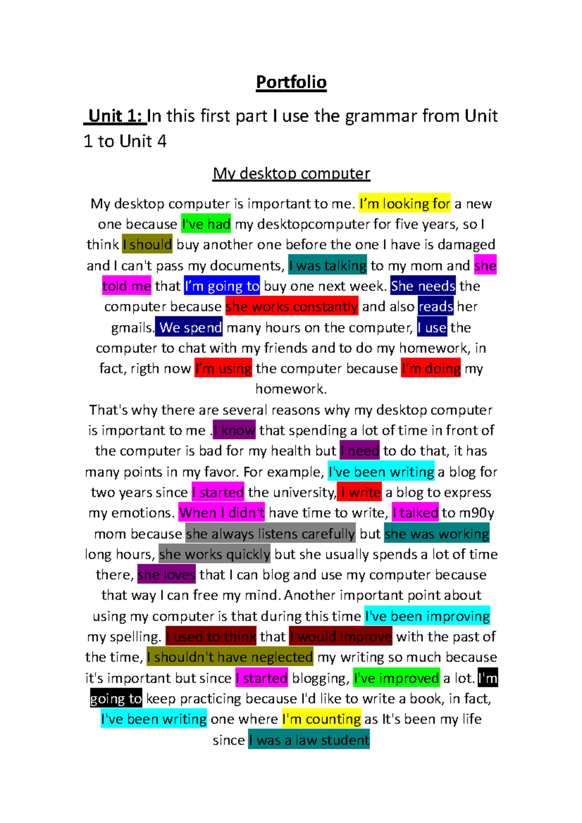 Portfolio I04 - work - Portfolio Unit 1: In this first part I use the ...