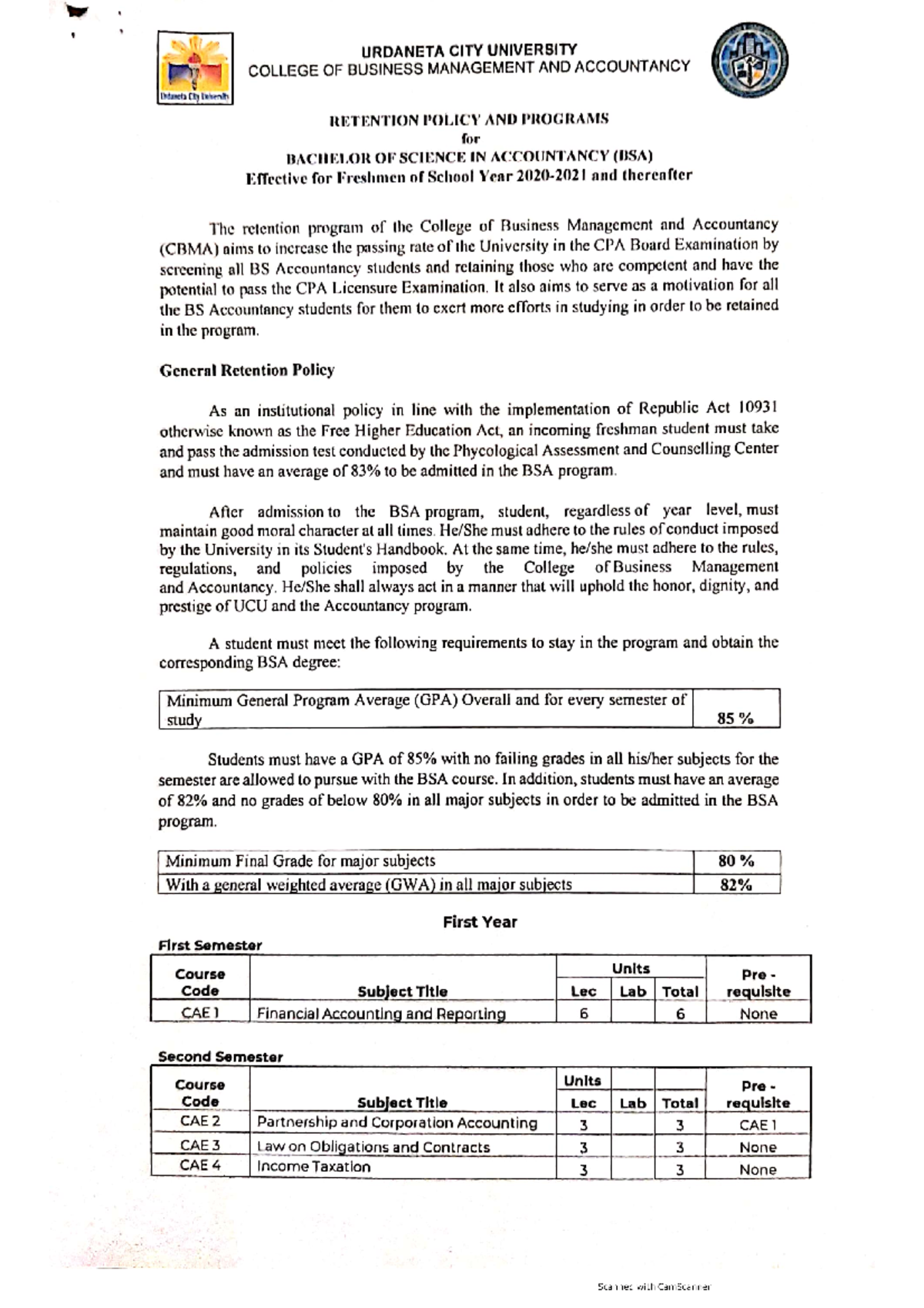 Approved- Retention- Policy-AND- Programs-BSA - URDANETA CITY ...