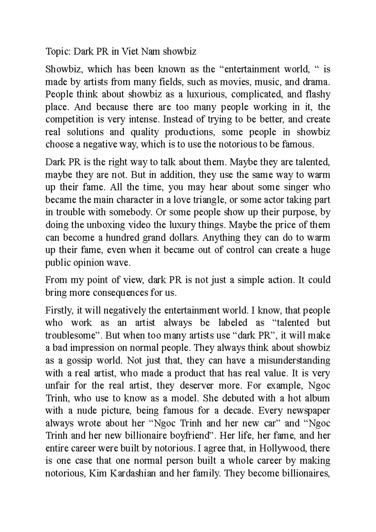 Darkpr - Topic: Dark PR in Viet Nam showbiz Showbiz, which has been ...