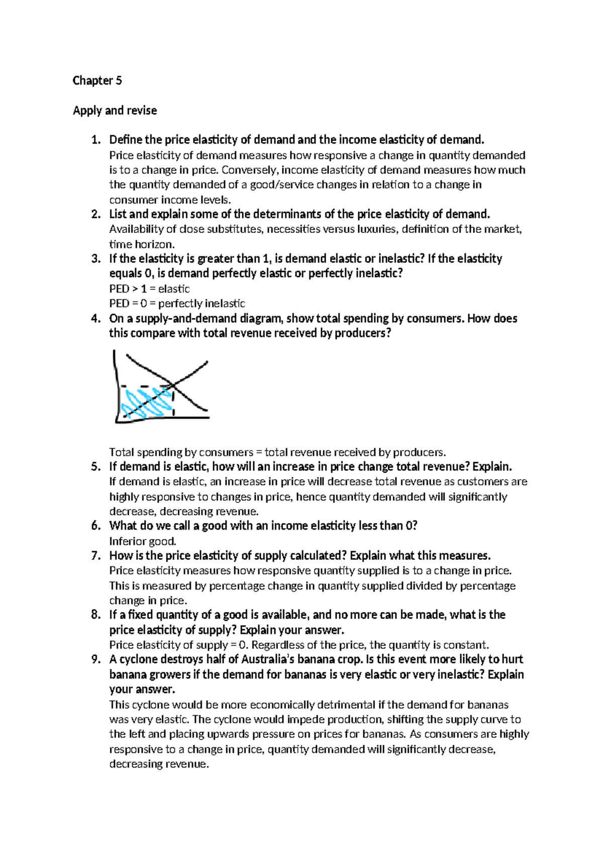 Chapter 5 - Chapter 5 Apply and revise 1. Define the price elasticity ...