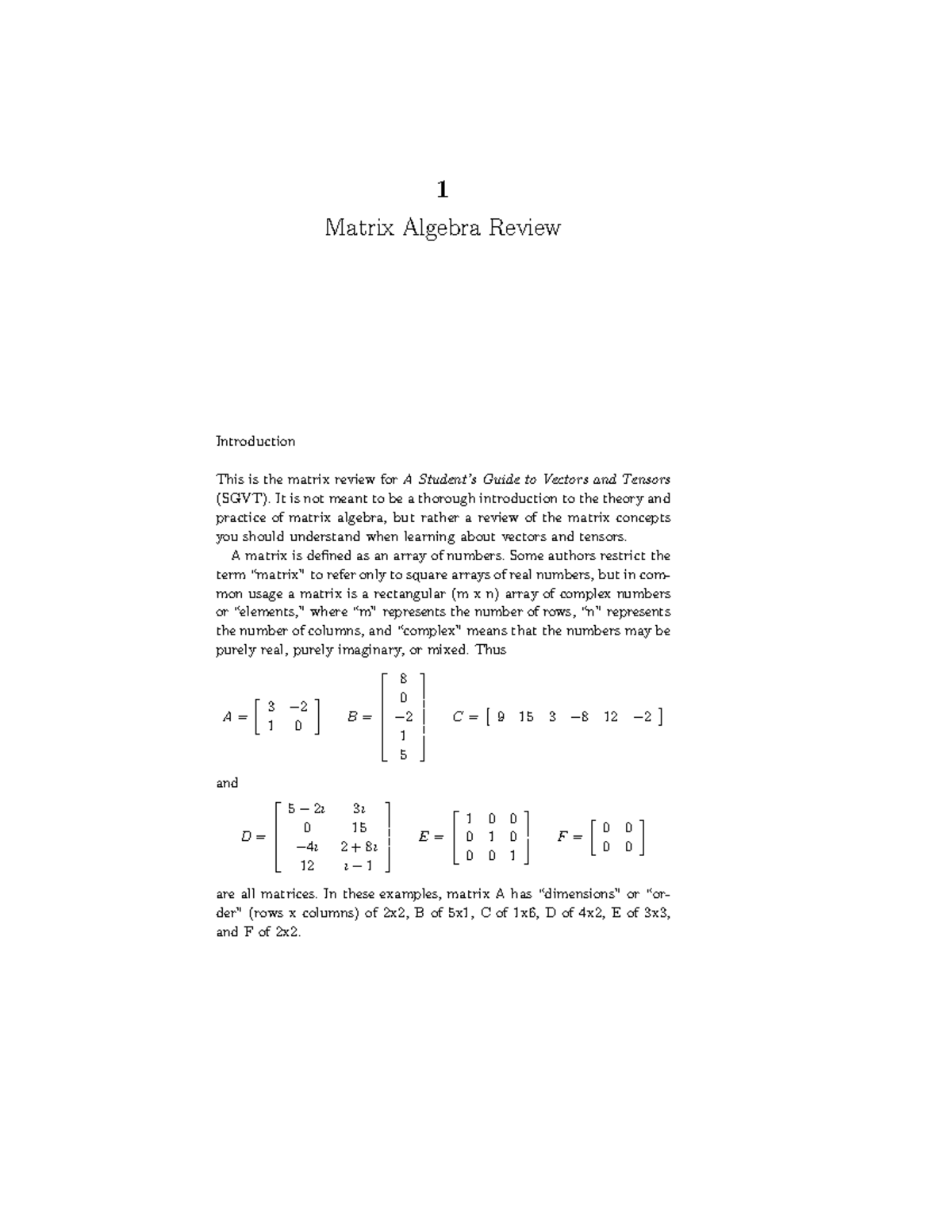 299648698 Matrix Algebra Review - 1 Matrix Algebra Review Introduction ...