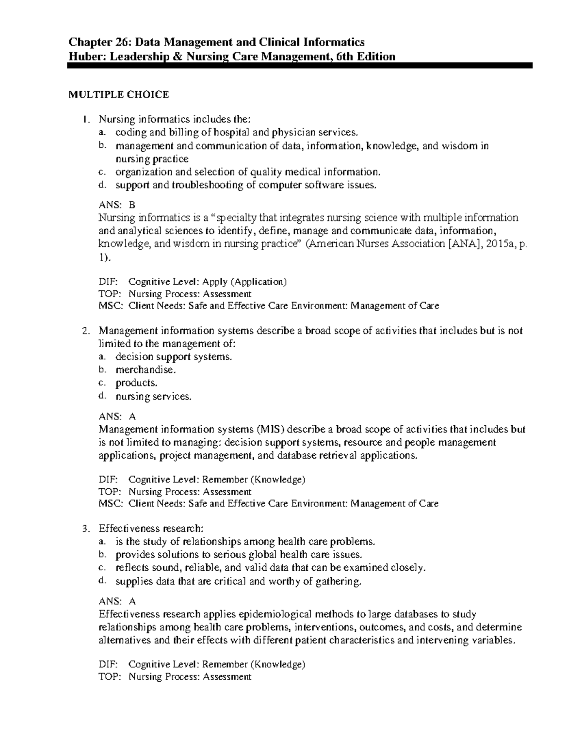 Chapter 26 Data Management and Clinical Informatics - Chapter 26: Data ...