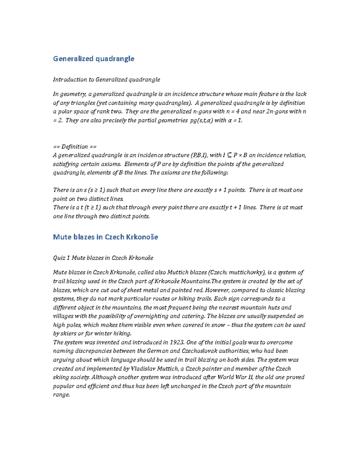 POLS157 Essay Generalized quadrangle - Generalized quadrangle ...