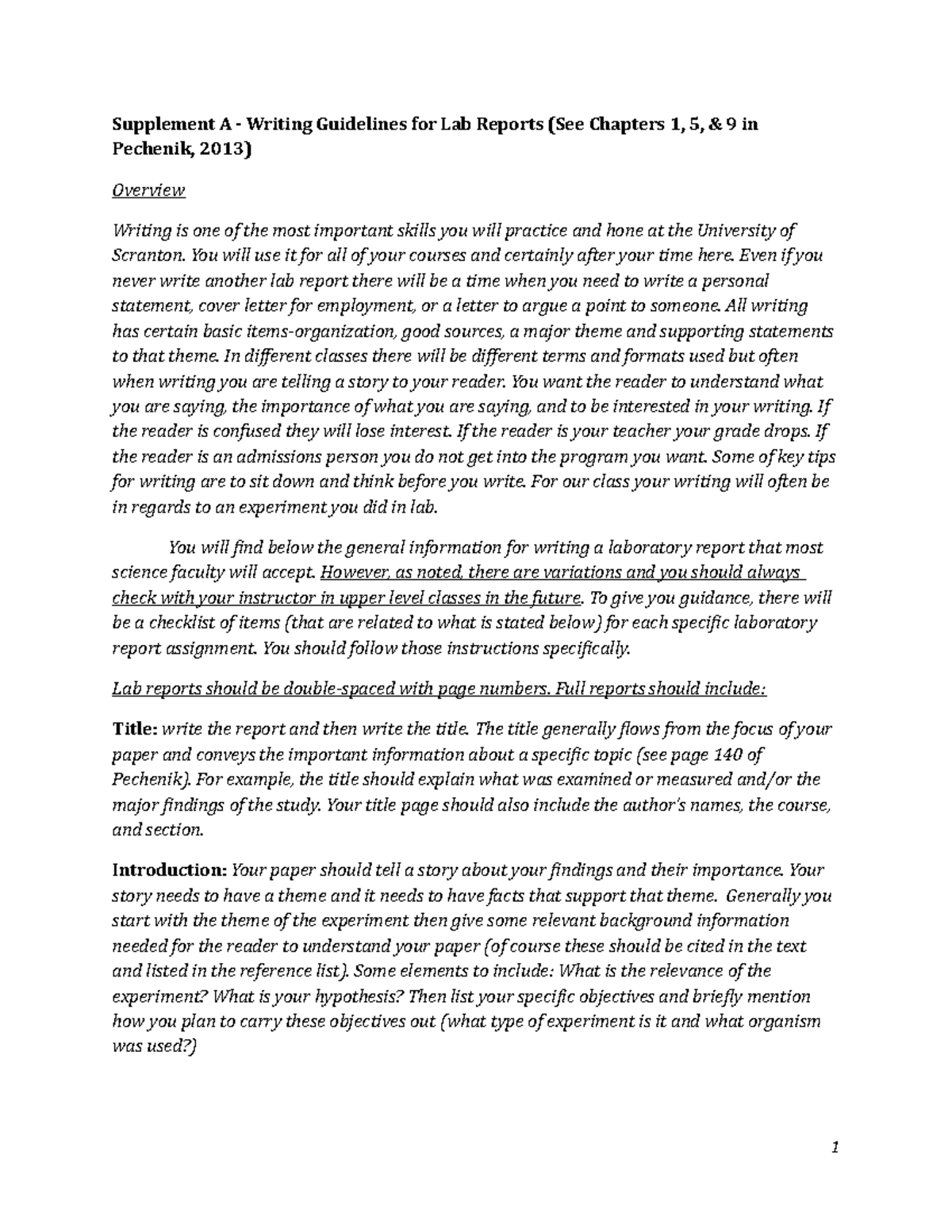 Supplement A - Report Writing Guide - Supplement A - Writing Guidelines ...