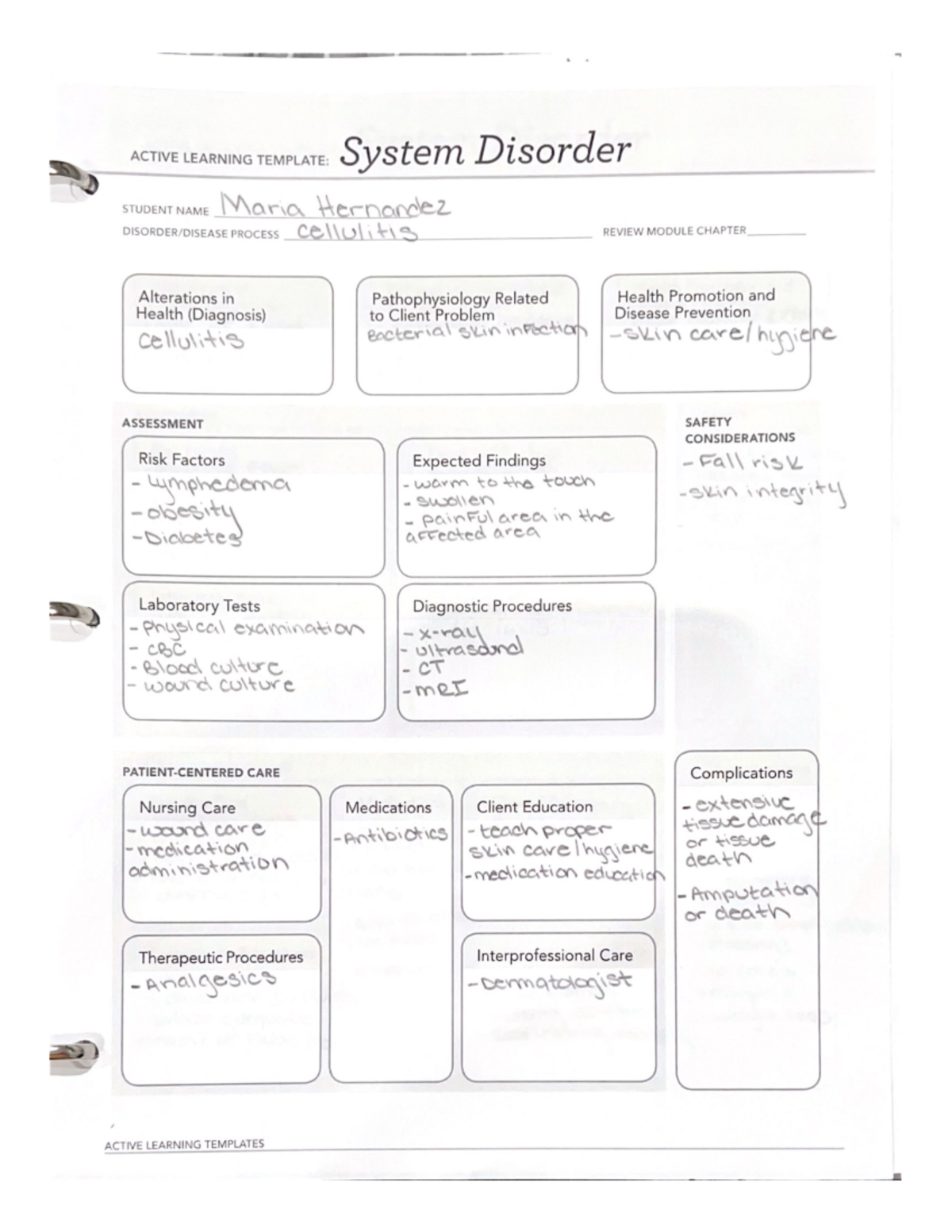 Cellulitis S22 - Templates - BIOL 1409 - Studocu
