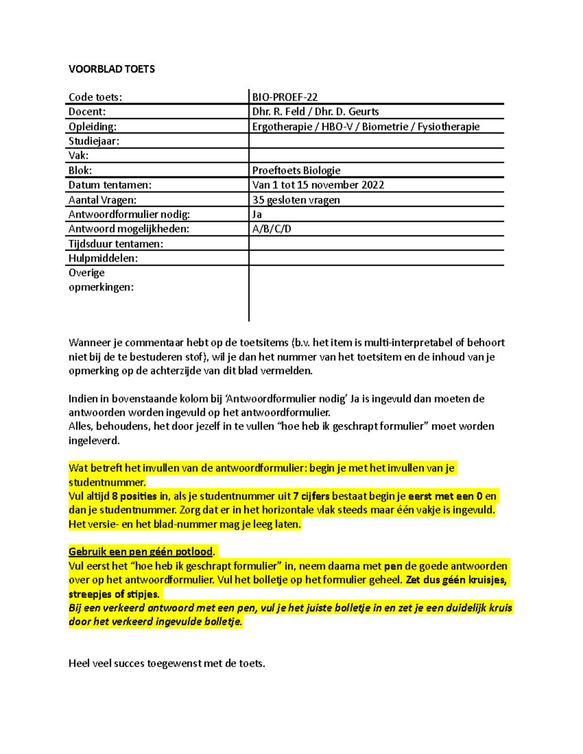 Biologie proeftoets 2022 def - VOORBLAD TOETS Code toets: BIO-PROEF ...