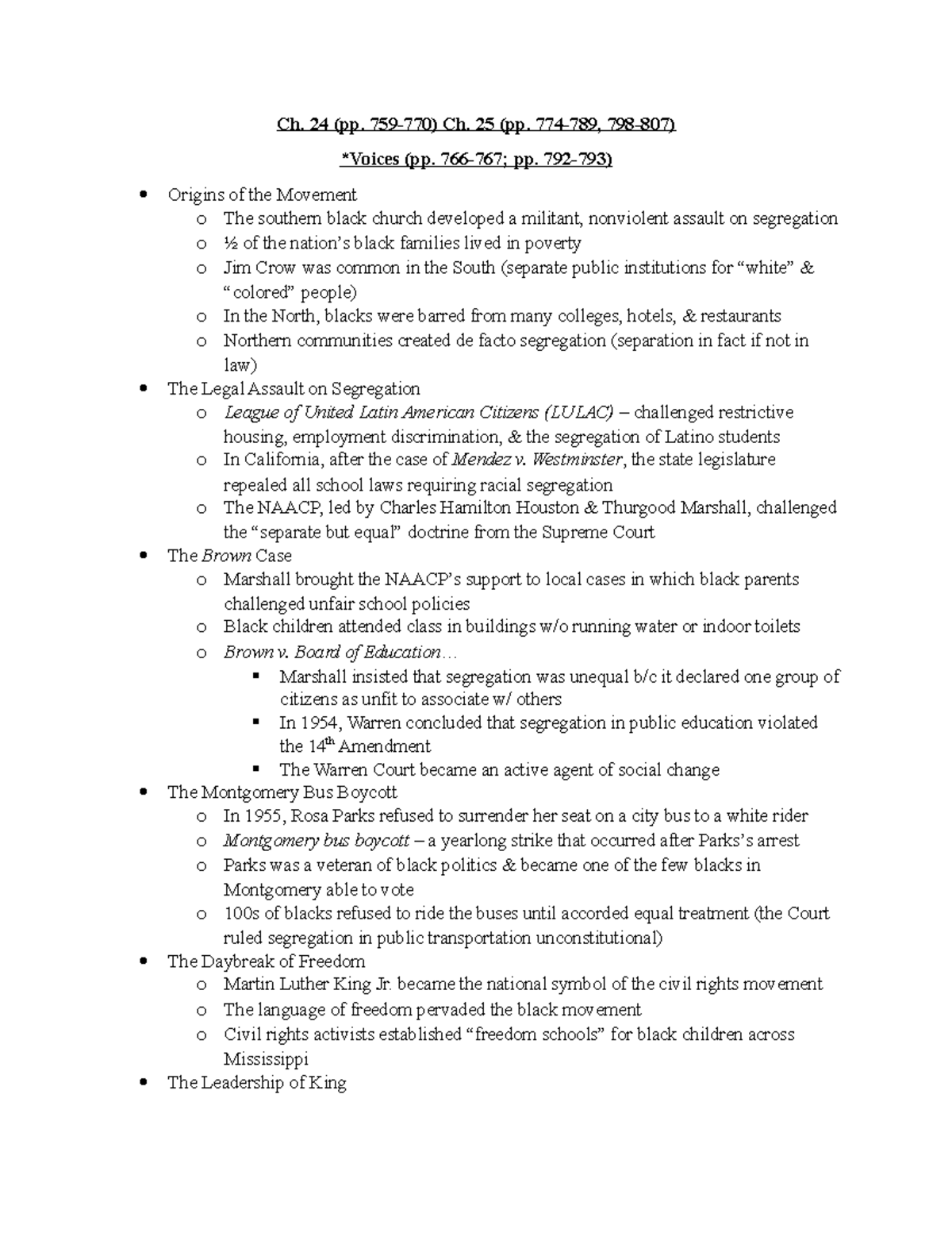 History Notes #11 - Professor: Joseph Dufour - Ch. 24 (pp. 759-770) Ch ...