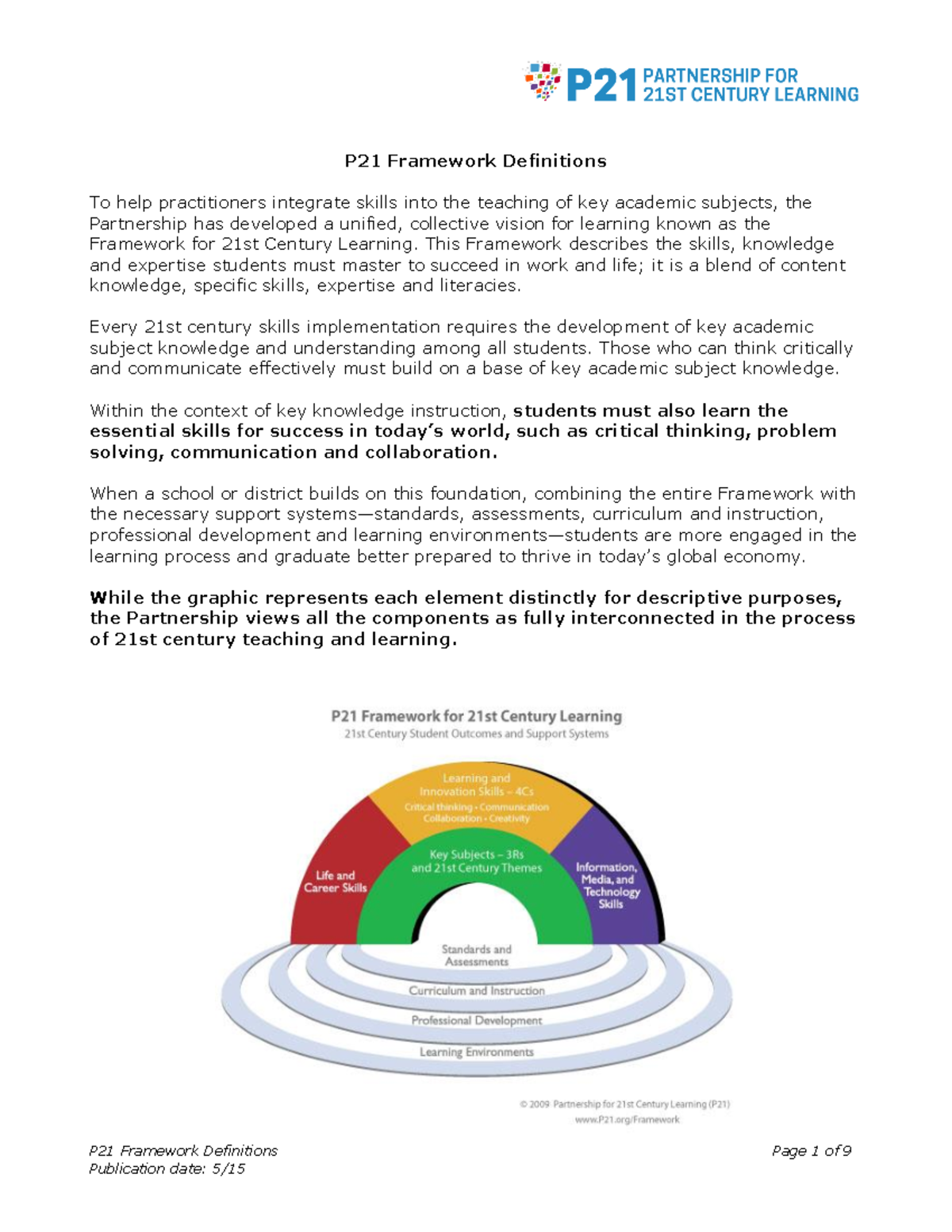P21 Framework Definitions New Logo 2015 9pgs - P21 Framework ...