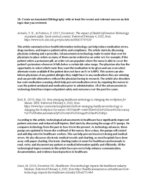 Annotated Bibliography - D029 - WGU - Studocu