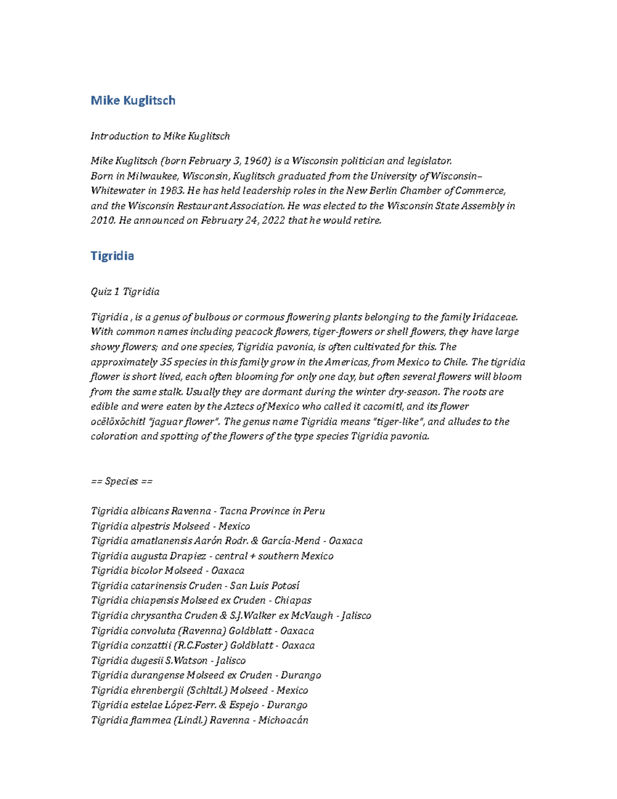 HIST123 Chapter Mike Kuglitsch - Mike Kuglitsch Introduction to Mike ...