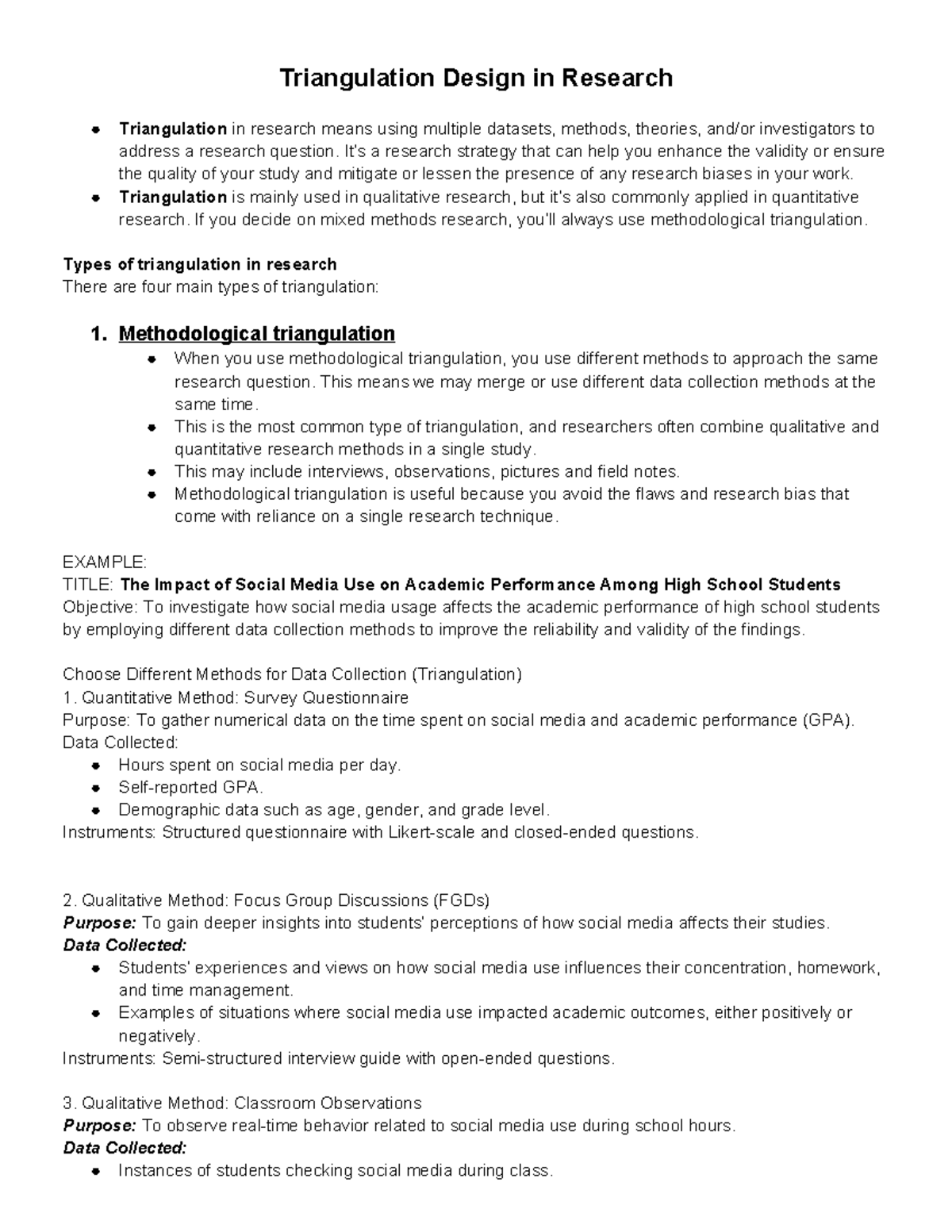 Report Group 1 - Advanced Statistics - Triangulation Design in Research ...
