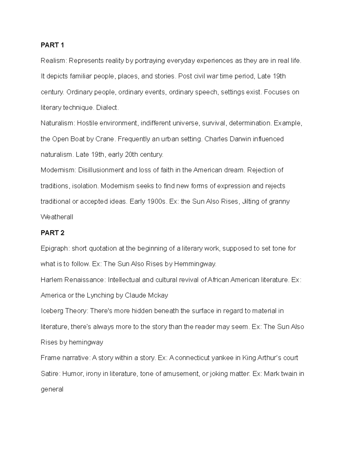 American LIT Midterm Study Guide PART 1 Realism Represents Reality american-lit-midterm-study-guide-part-1-realism-represents-reality