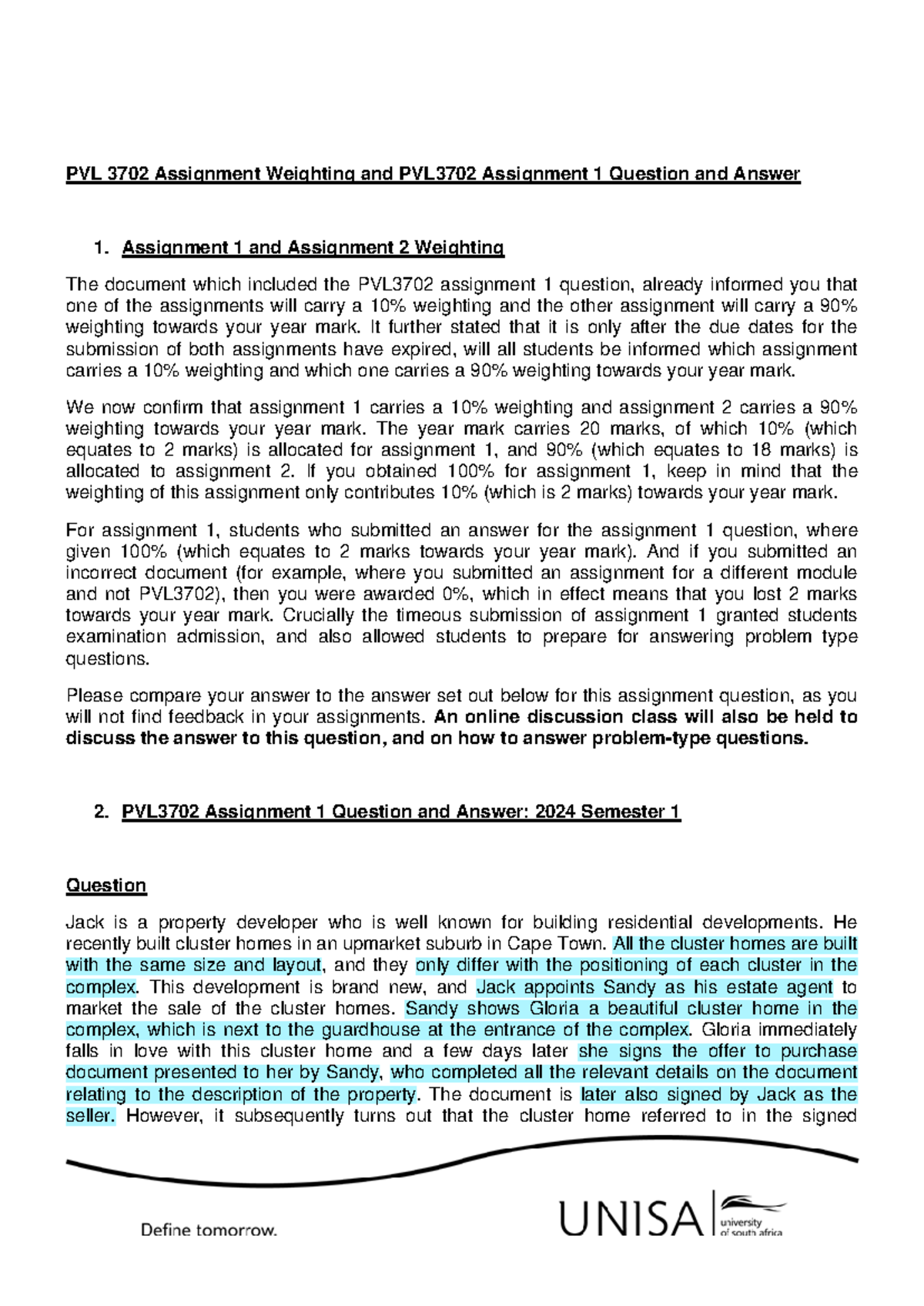 PVL3702 Assignment 1 Memo Answer c05006 fe8b048ac368b856b72806 af25 ...