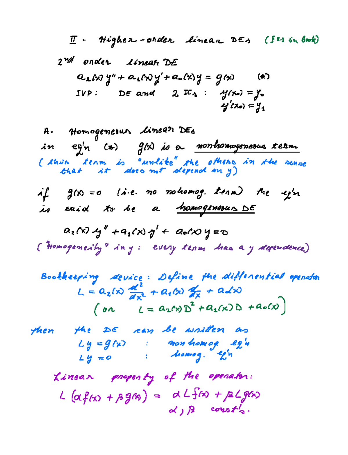 Higher order homogenous linear DEs - I Higher order linear Des 531 in ...