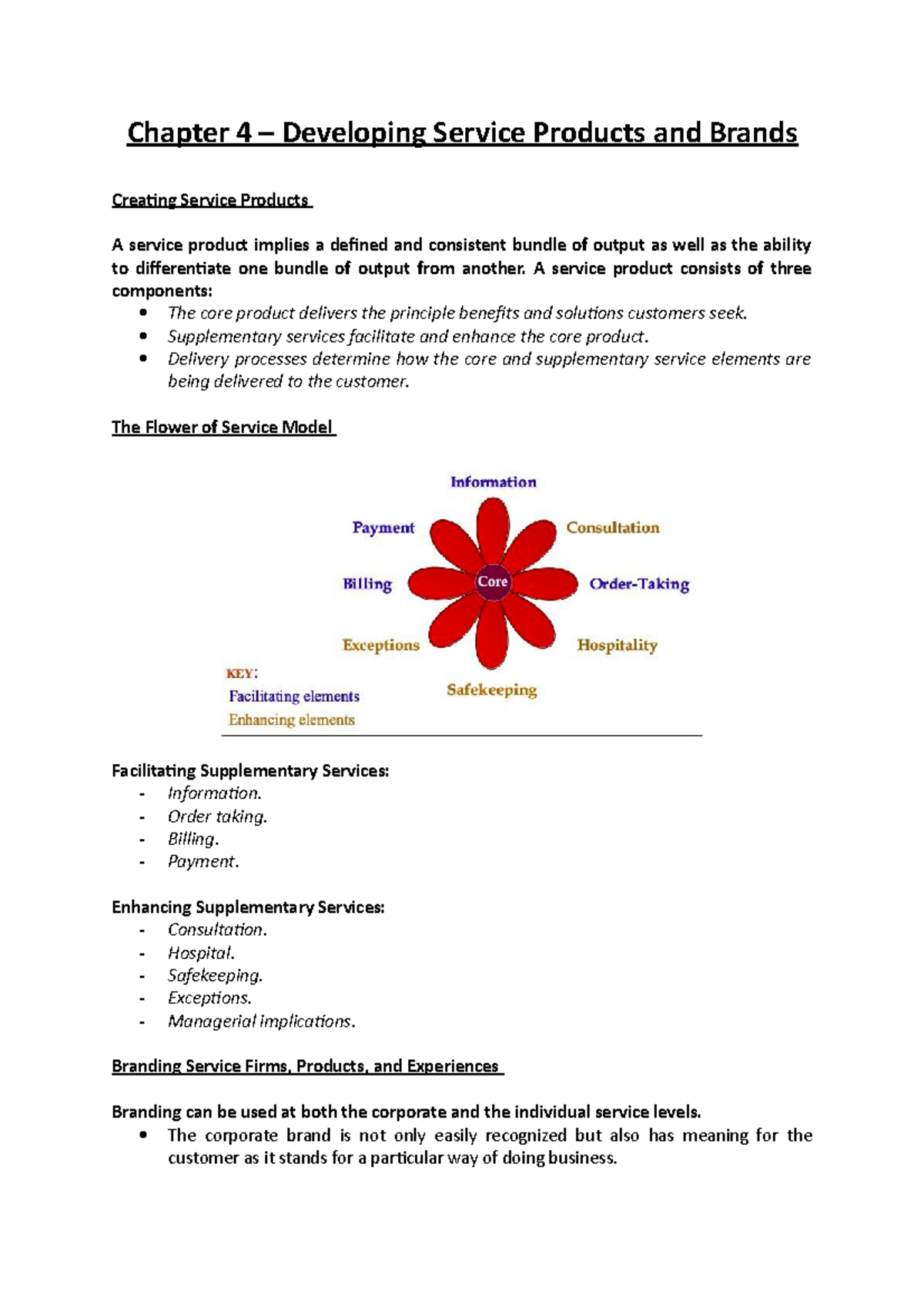 Chapter 4 - Developing Service Products and Brands - Chapter 4 ...