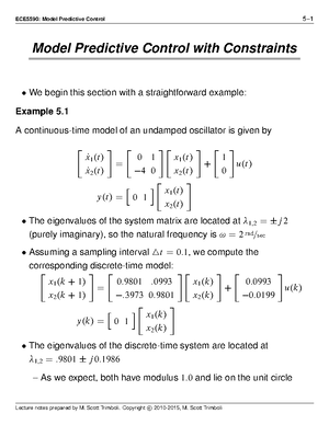 Model Predictive Control Problem Formulation - Prior to tee-off, we analyze the course and game ...
