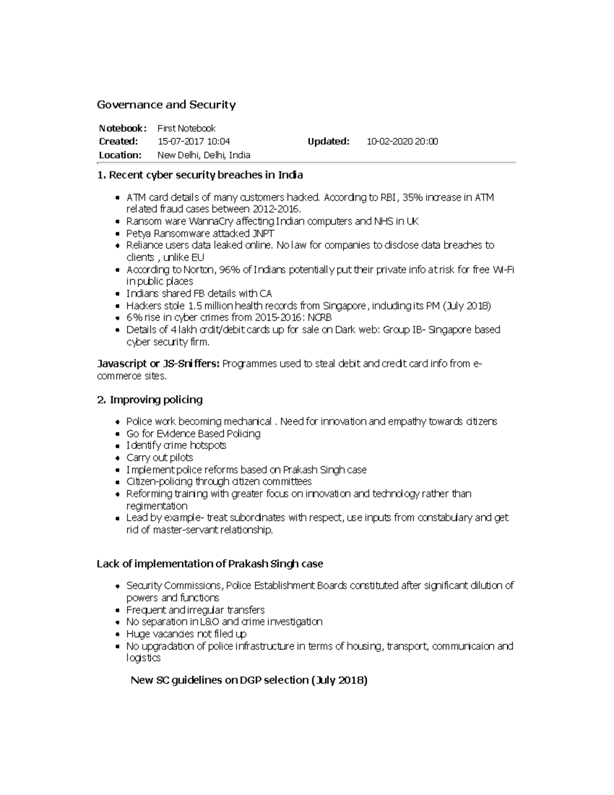 Governance-and-security - Notebook: First Notebook Created: 15-07-2017 ...