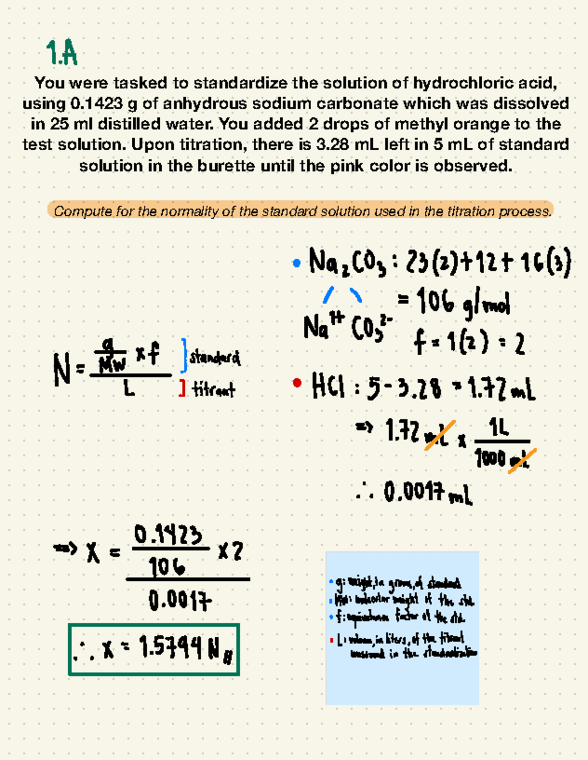 Acidimetry-Alkalimetry tutorial for student - You were tasked to ...