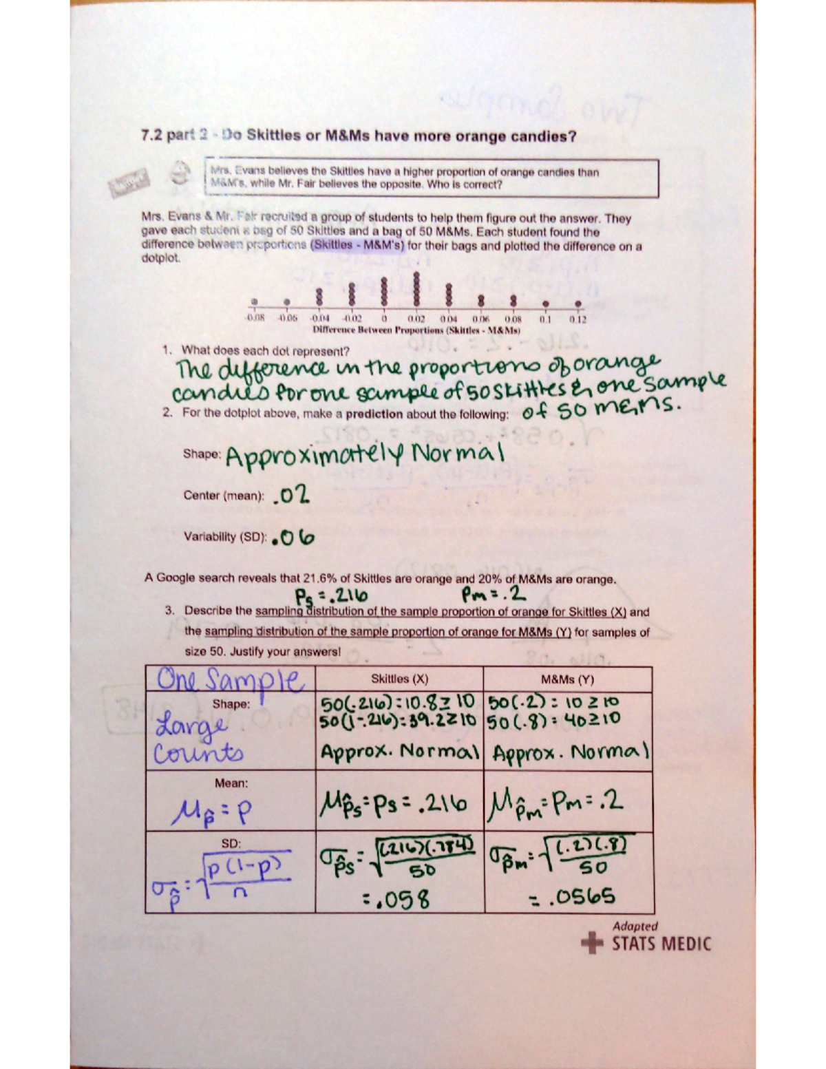7.2 part 2 - Helpful notes for AP Statistics. - Studocu