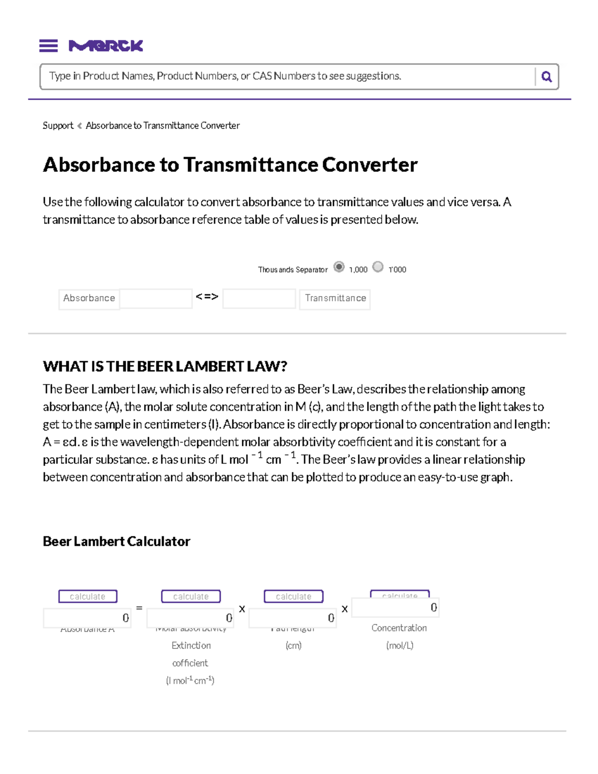 Absorbance to Transmittance Converter - Support Absorbance to ...