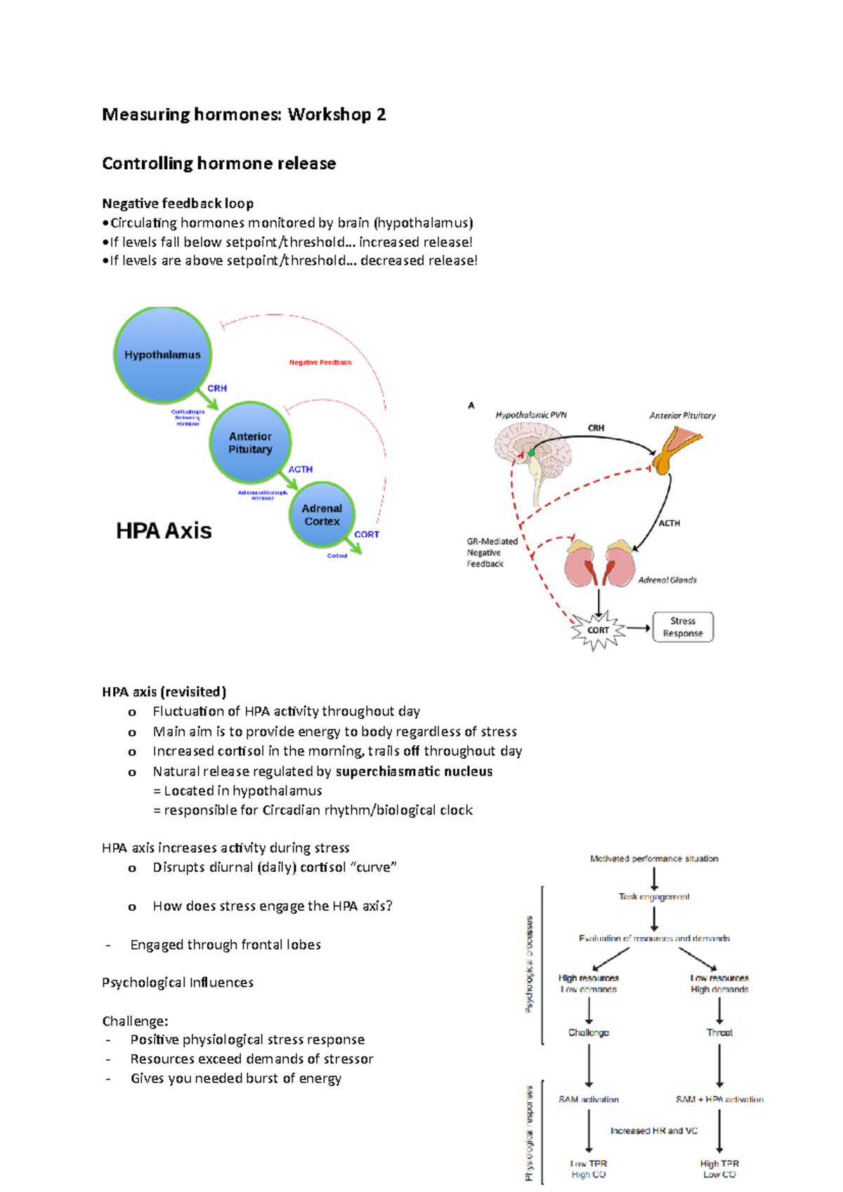 Week 3 workshop - hormones and research methods - Measuring hormones ...