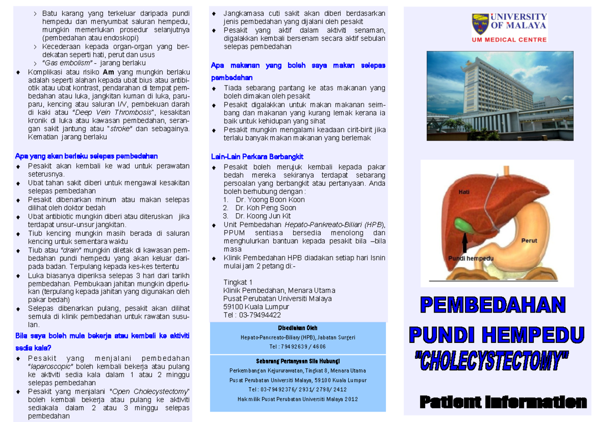 Pembedahan Pundi Hempedu - Disediakan Oleh Hepato-Pancreato-Biliary ...