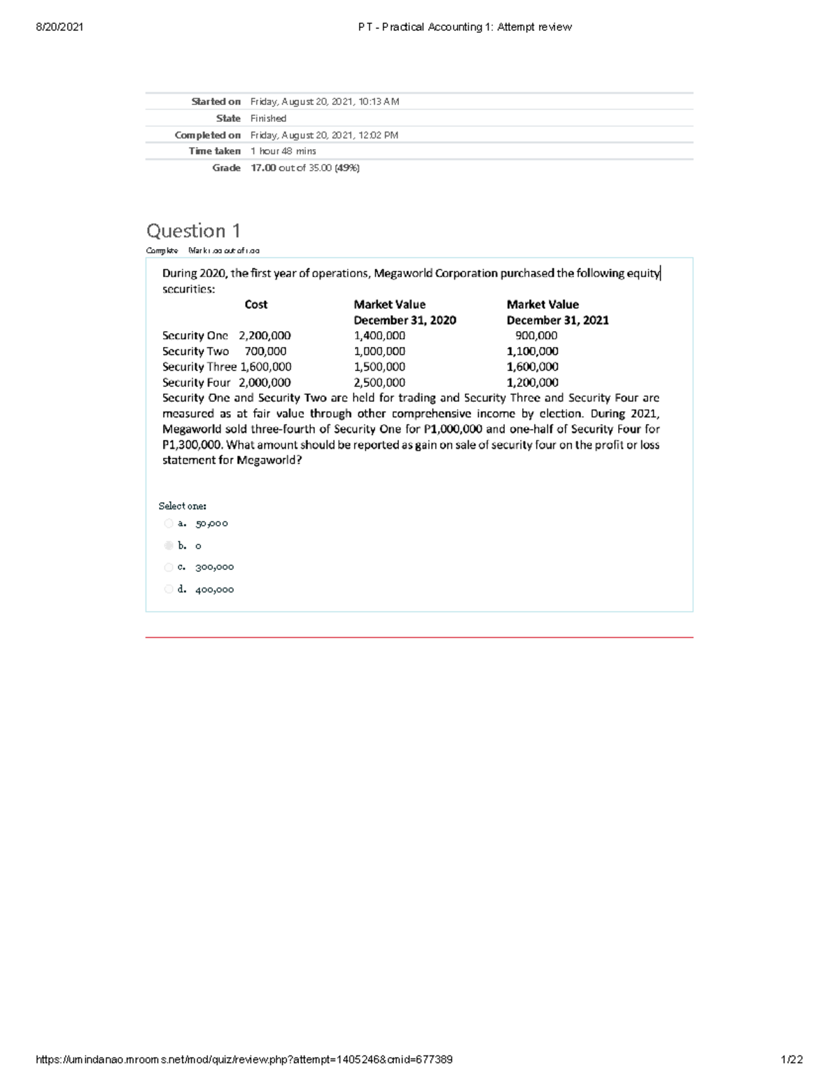 P1 - kc dkfh f - Started on Friday, August 20, 2021, 10:13 AM State ...