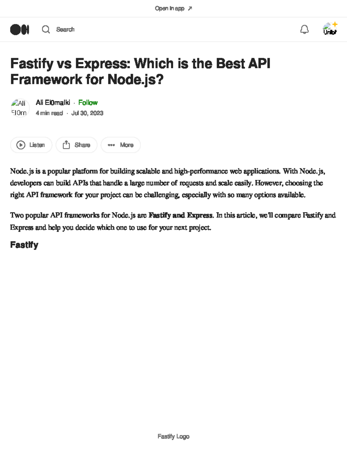 Fastify Vs Express Which Is The Best Api Framework For Nodejs By Ali