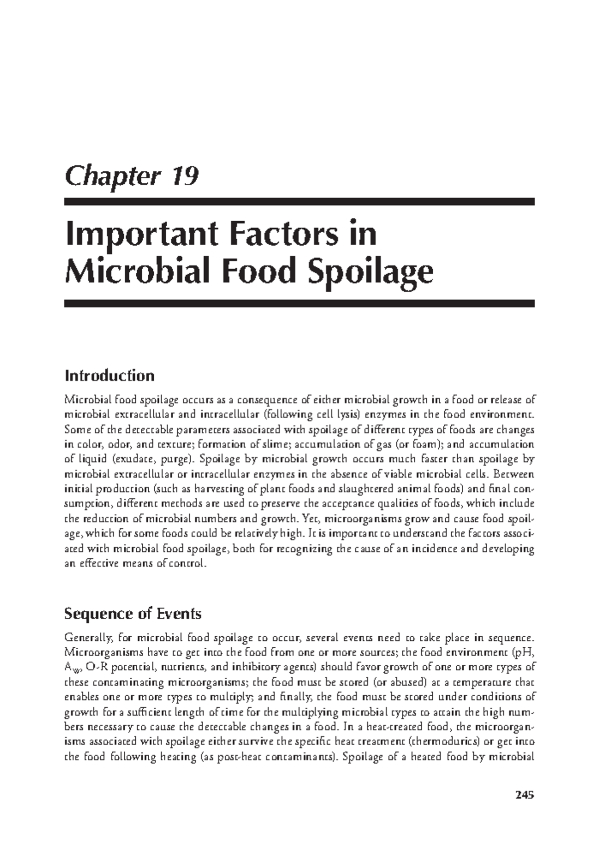 Chapter 19 - Food Microbiology - 245 Chapter 19 important Factors in ...