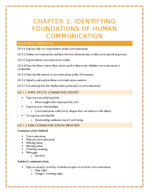 COMM CH5 Notes - CHAPER 5: LISTENING AND RESPONDING LEARNING OBJECTIVE ...
