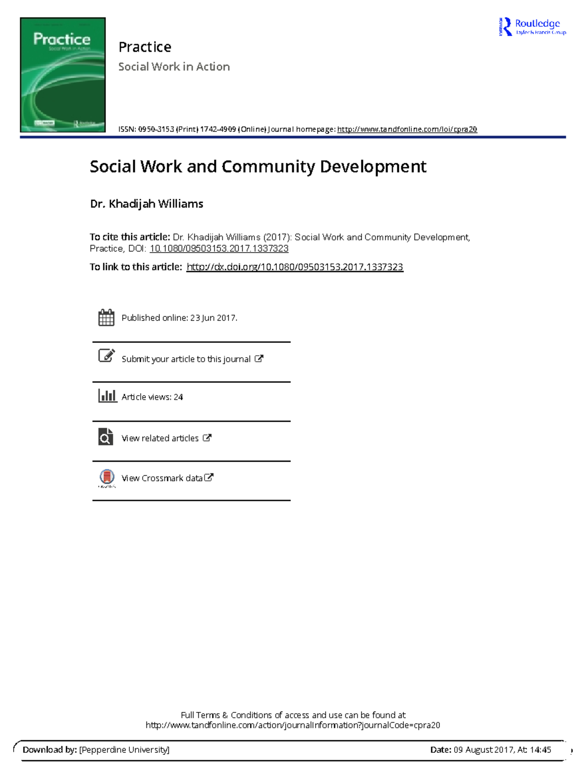 Social Work and Community Development - Full Terms & Conditions of ...