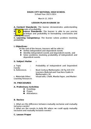 Lesson Plan Elements of Story - GRADE 8 DAILY LESSON PLAN Region XI ...