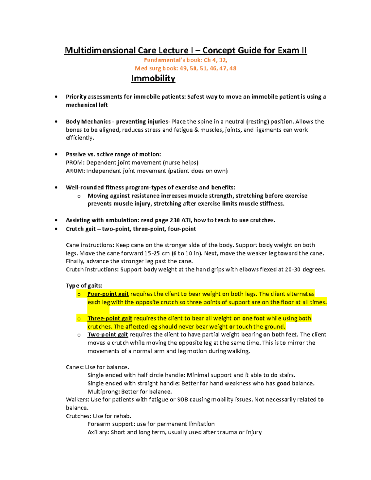 MDC1-EXAM-2- Review-copy 230127 164225 - Multidimensional Care Lecture ...