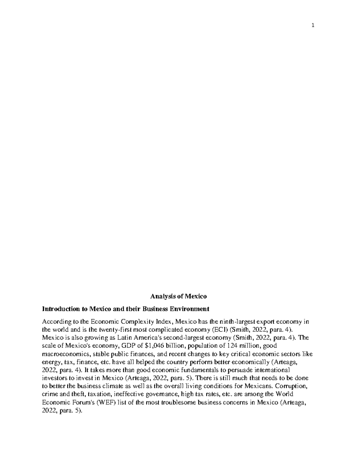Analysis of Mexico International Management stu - Analysis of Mexico ...