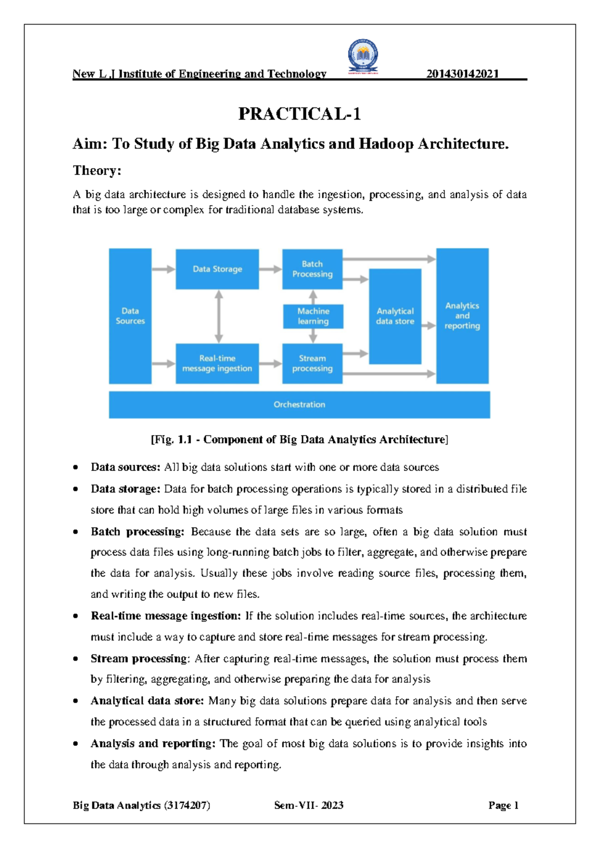 BDA Lab Manual - abc - PRACTICAL- 1 Aim: To Study of Big Data Analytics and Hadoop Architecture ...