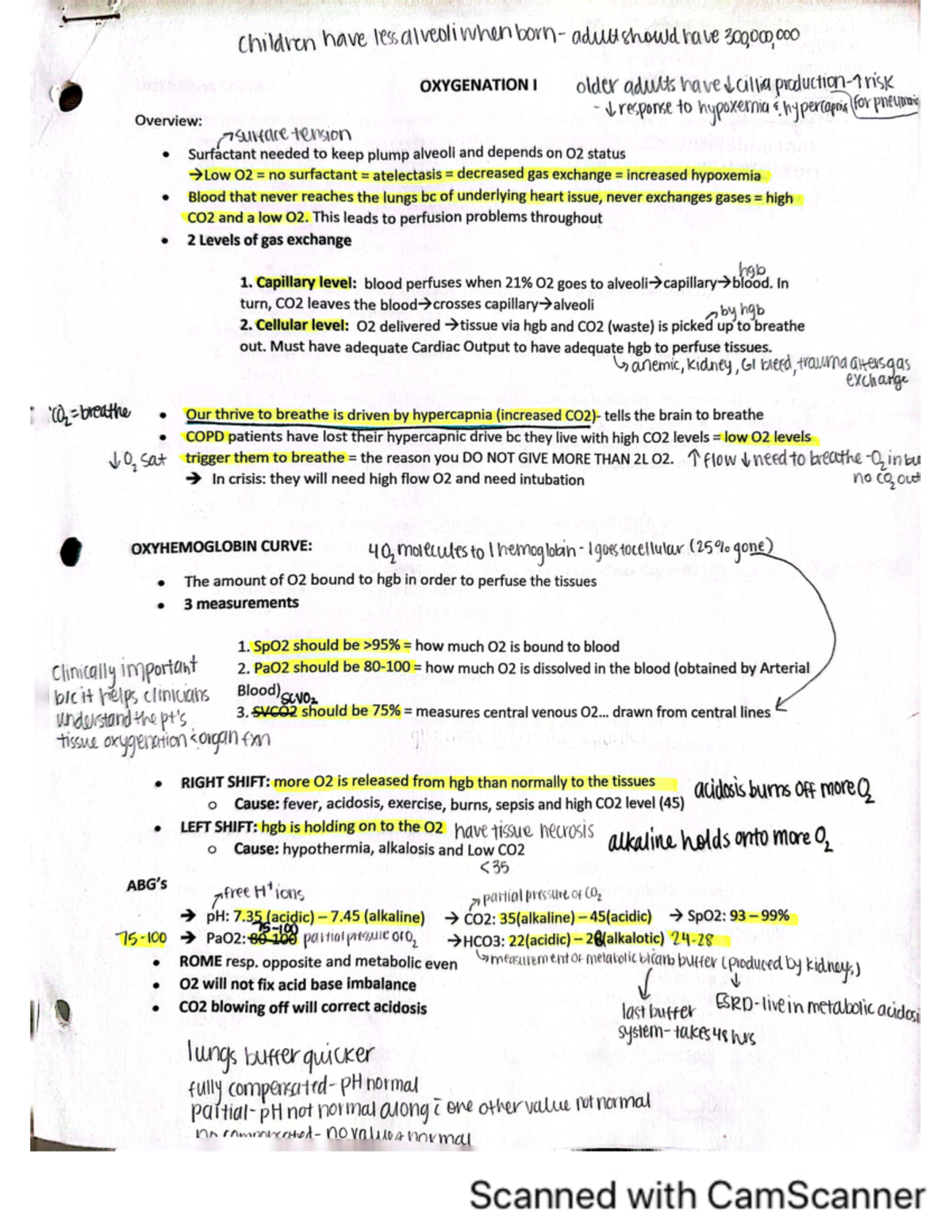 Oxygenation 1 - Oxy 1 lecture notes - NURS 235 - Studocu