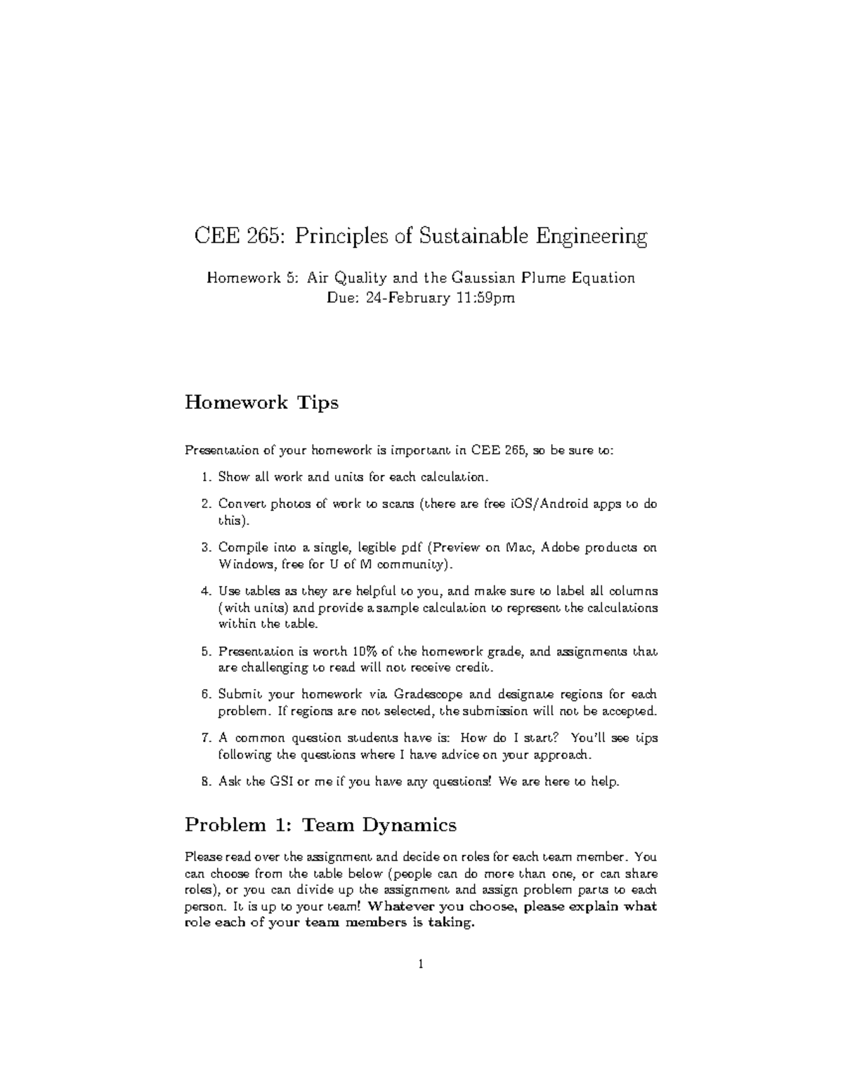 265 HW5 - assignment - CEE 265: Principles of Sustainable Engineering ...