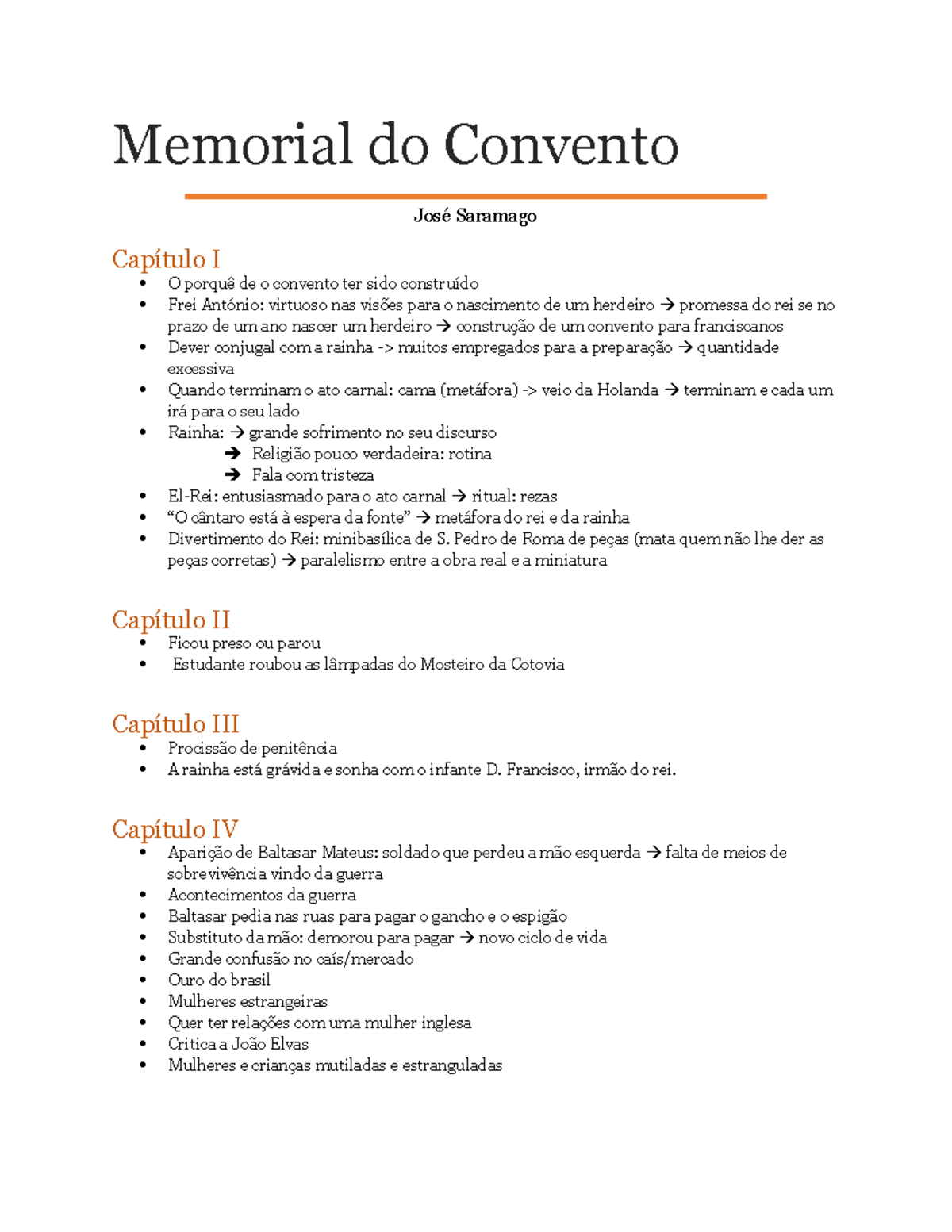 Memorial do Convento notas - Memorial do Convento José Saramago ...