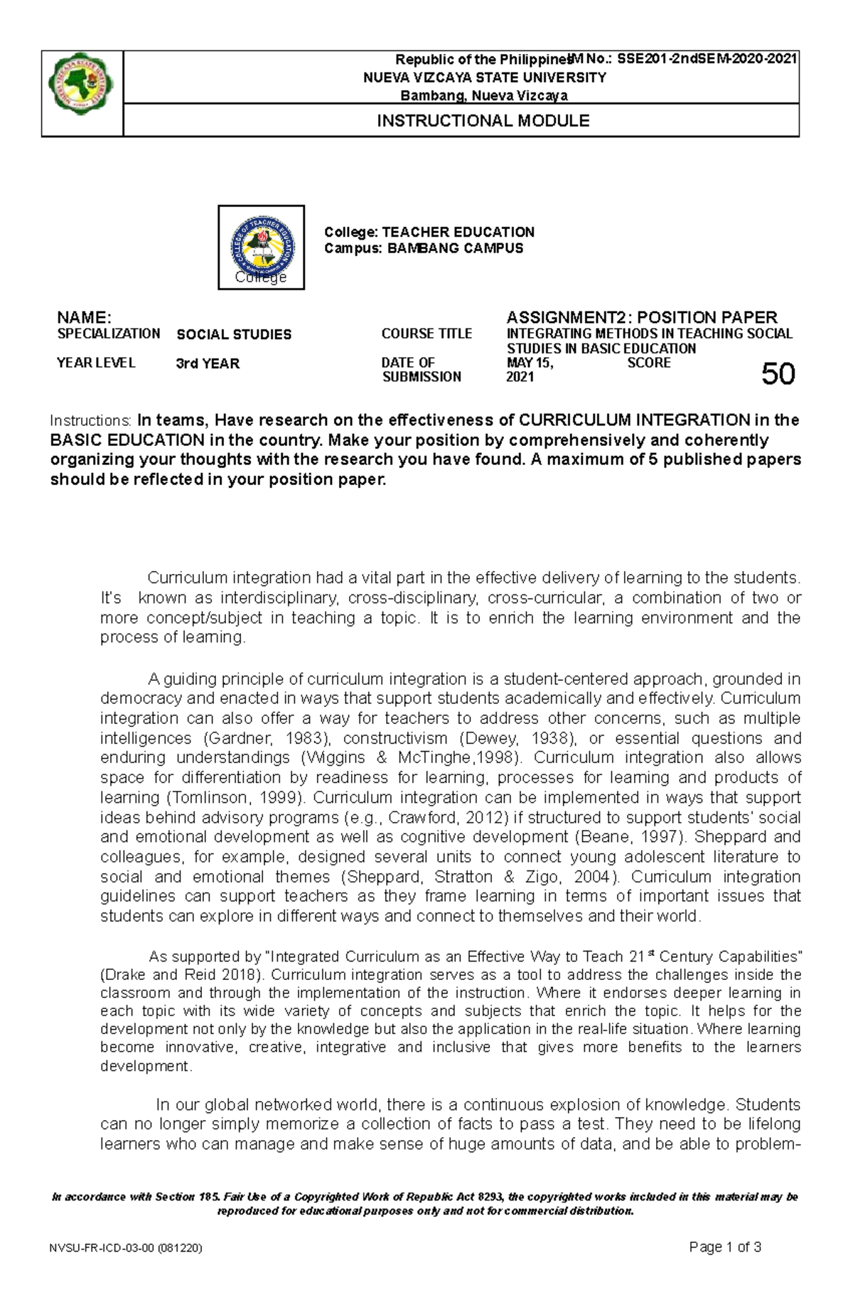 Assignment-2-group - modules - IM No.: SSE201-2ndSEM-2020- College ...